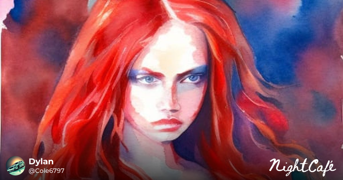 Devil Princess 2 - Blood Red Devil Princess Portrait in Goua...