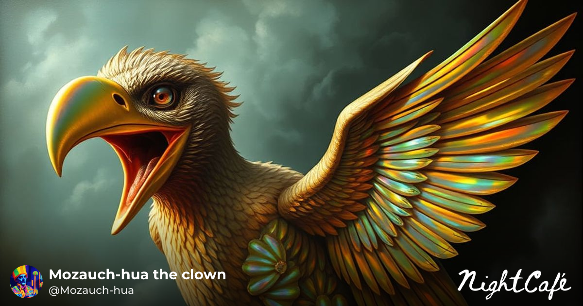 Ethereal Hieronymus Bosch-Inspired Bird of Prey in... - AI Art