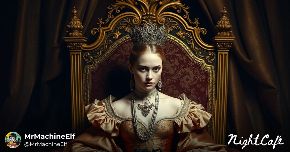 Baroque Princess with Giant Ant, Dramatic Lighting - AI Art