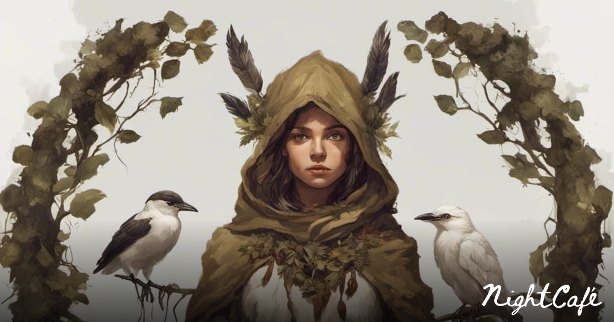 Halfling Druid with Crow: Fantasy Art in 8k - AI Art