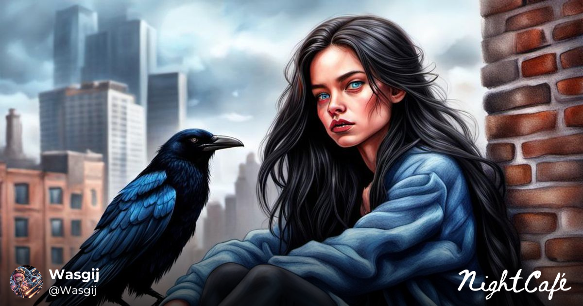 Woman with crow - Woman with crow