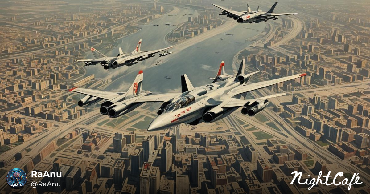 Futuristic USSR Air Force Over Moscow - AI Art