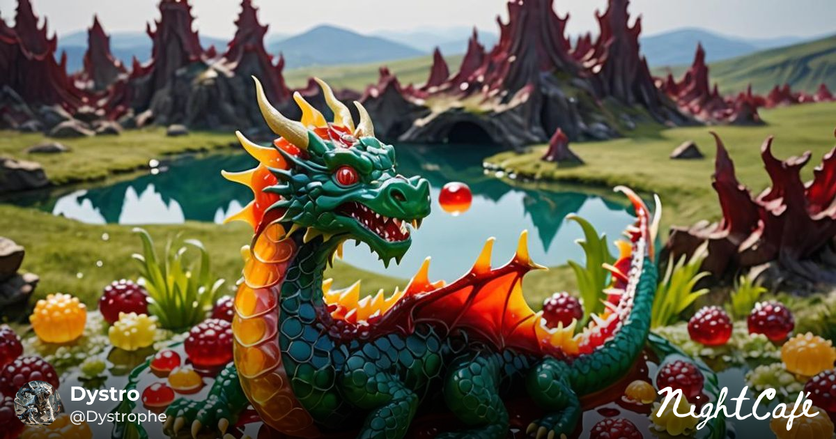 Jelly Dragon in Gelatin World: AI Art - AI Art