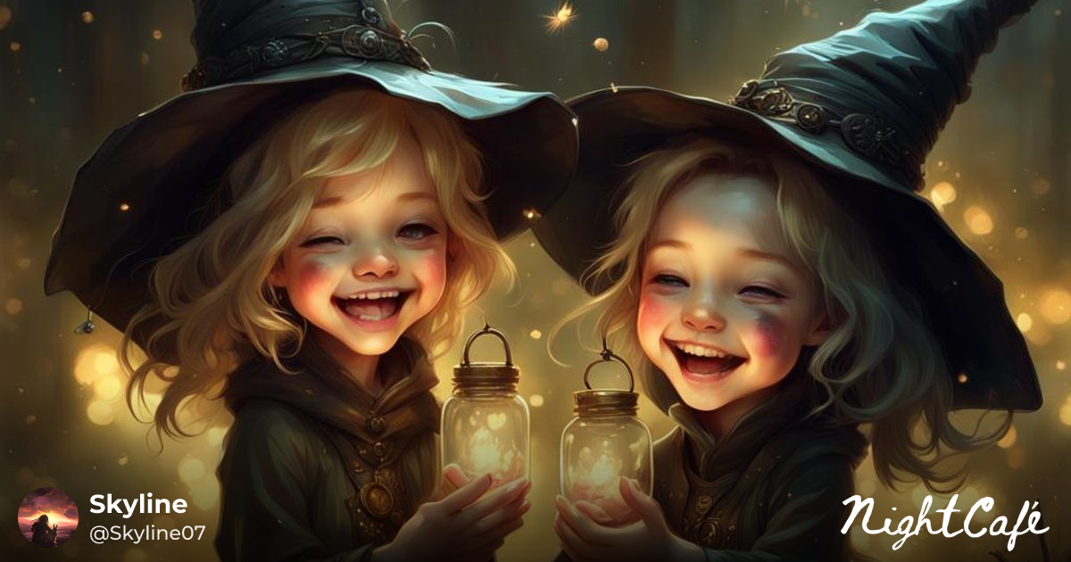 Witches laughing