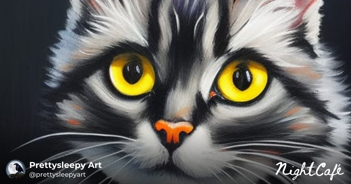 Noir Kitty - Eldritch Kitten Noir Illustration in Expression...