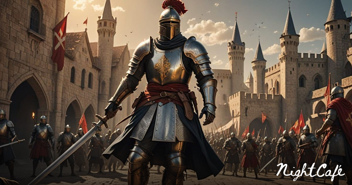 Medieval Knight in Islamic Armor, Digital Matte Pa... - AI Art