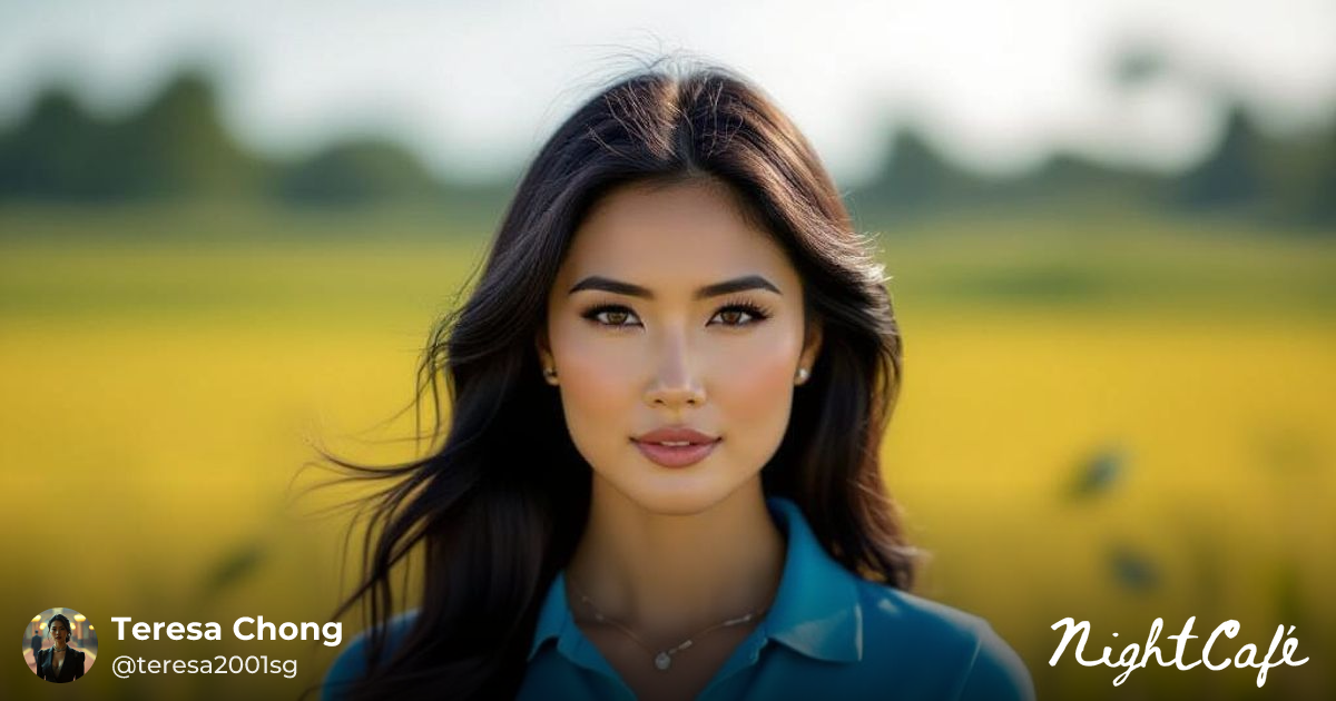 Confident Woman in Rice Paddy: Hyperrealistic Port... - AI Art