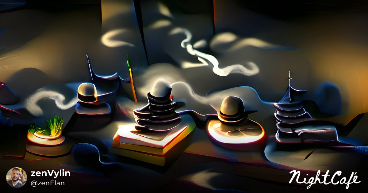 Touch of Zen - Zen Noir Cityscape in Film Noir Style