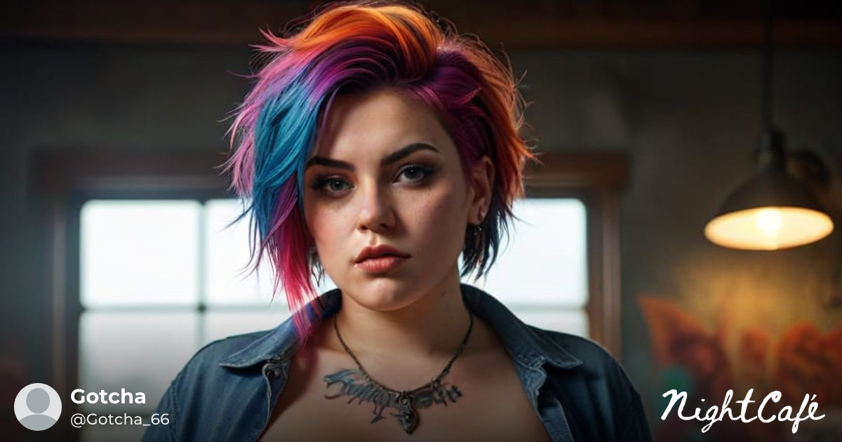 a curvy plus sized woman wearing a punk tramp style outfit.