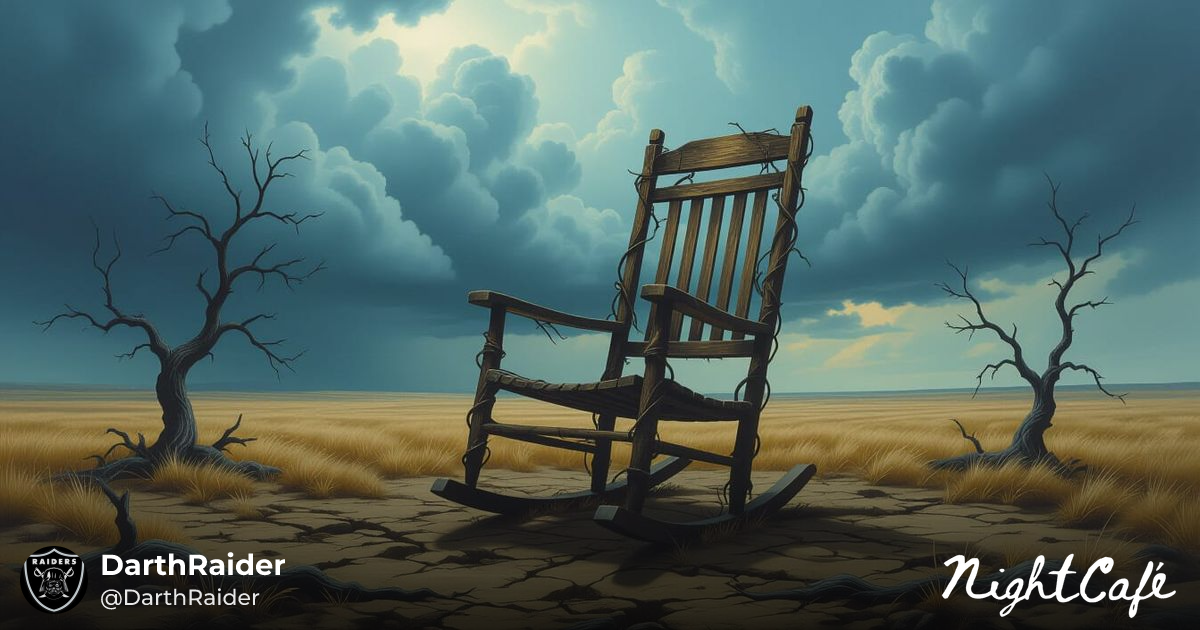 Cosmic Horror Rocking Chair - Menacing Rocking Chair in Wind...