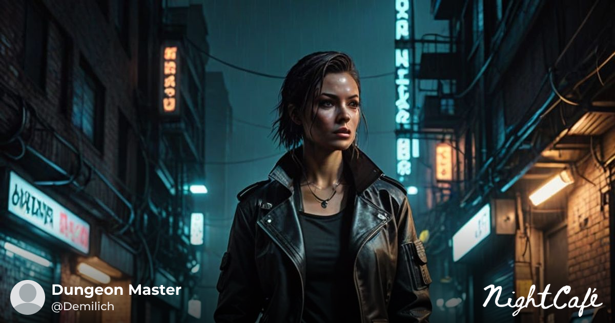 Cyberpunk Covert Operator in Dark Alleyway - AI Art