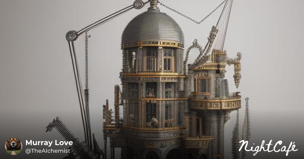 Complex Steampunk Mechanical Contraption with Gear... - AI Art