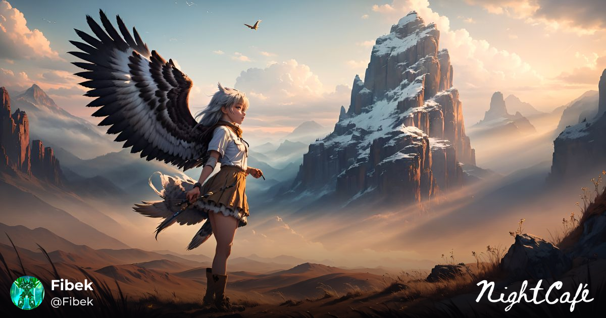 Eagle Girl - Kemono Friends Eagle Girl on Plains in HDR