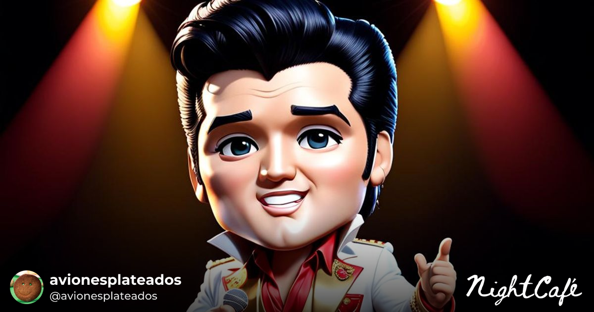Elvis - Adorable Chibi Elvis Presley on Stage