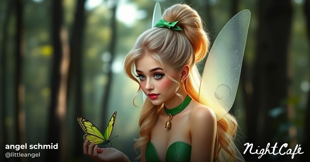 Realistic Young Woman in Tinkerbell Costume with W... - AI Art