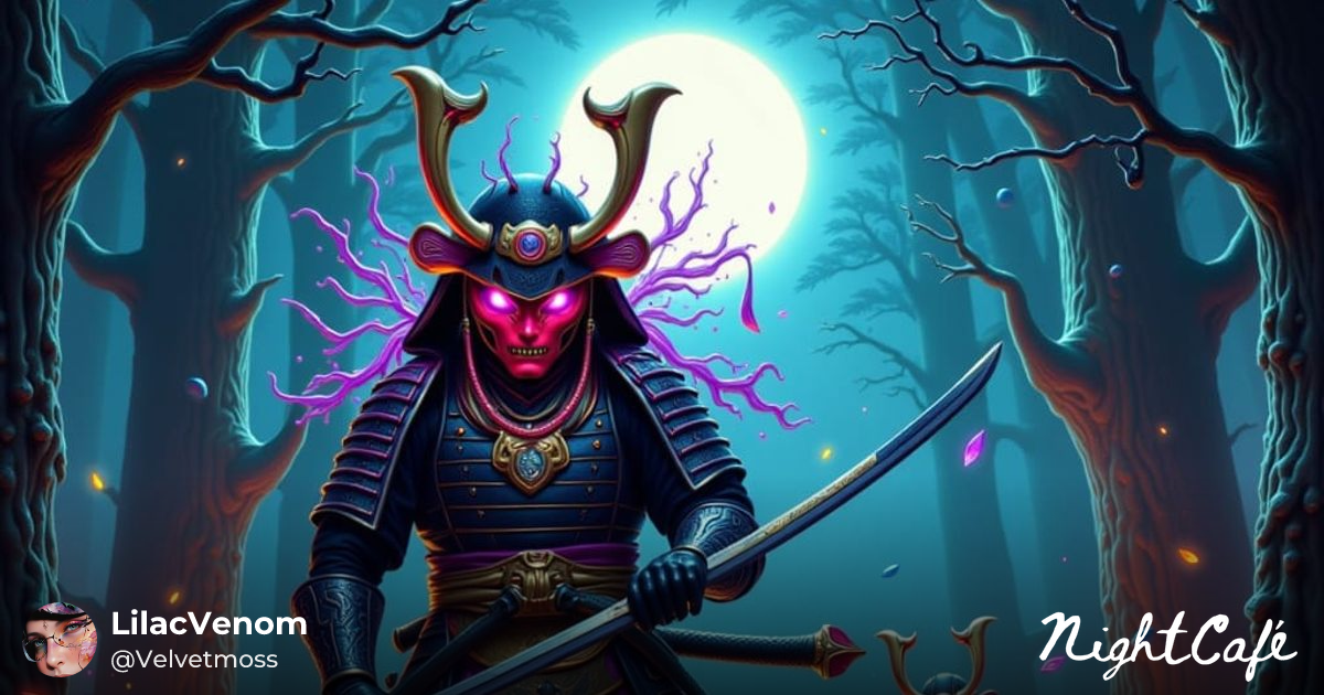 Yokai and Oni Battle in a Misty Forest - AI Art