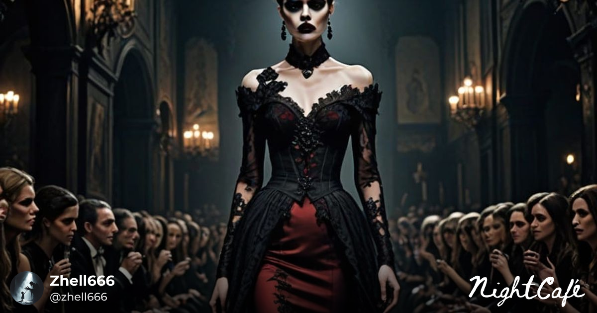 Dark fantasy fashion illustration - Elegant Vampire Couture ...