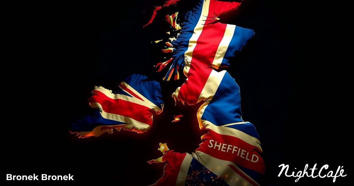 Vibrant UK Map with Sheffield as Centrepiece, Illu... - AI Art