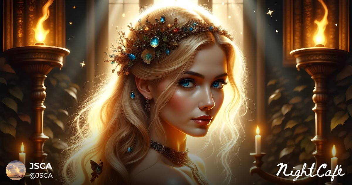 Sunset in the Castle - Ethereal Norse Goddess in Mystical Ca...