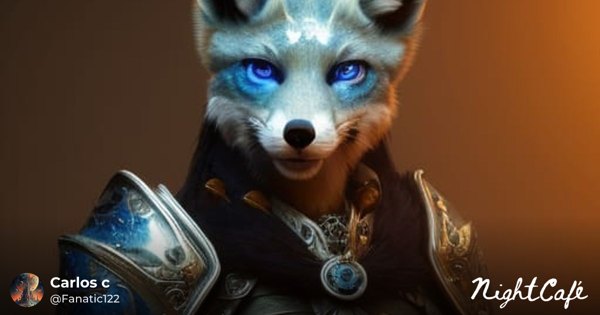Warrior Fox Arcane Mage in Detailed Armor - AI Art