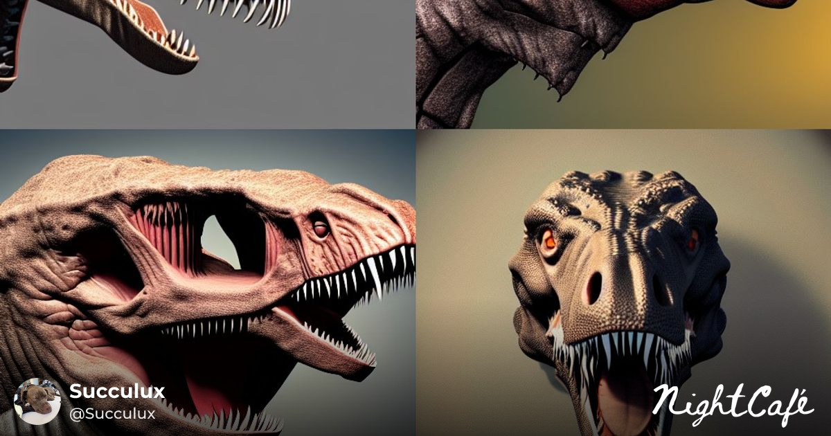 Upside Down Tyrannosaurus Rex Head Photorealistic - AI Art