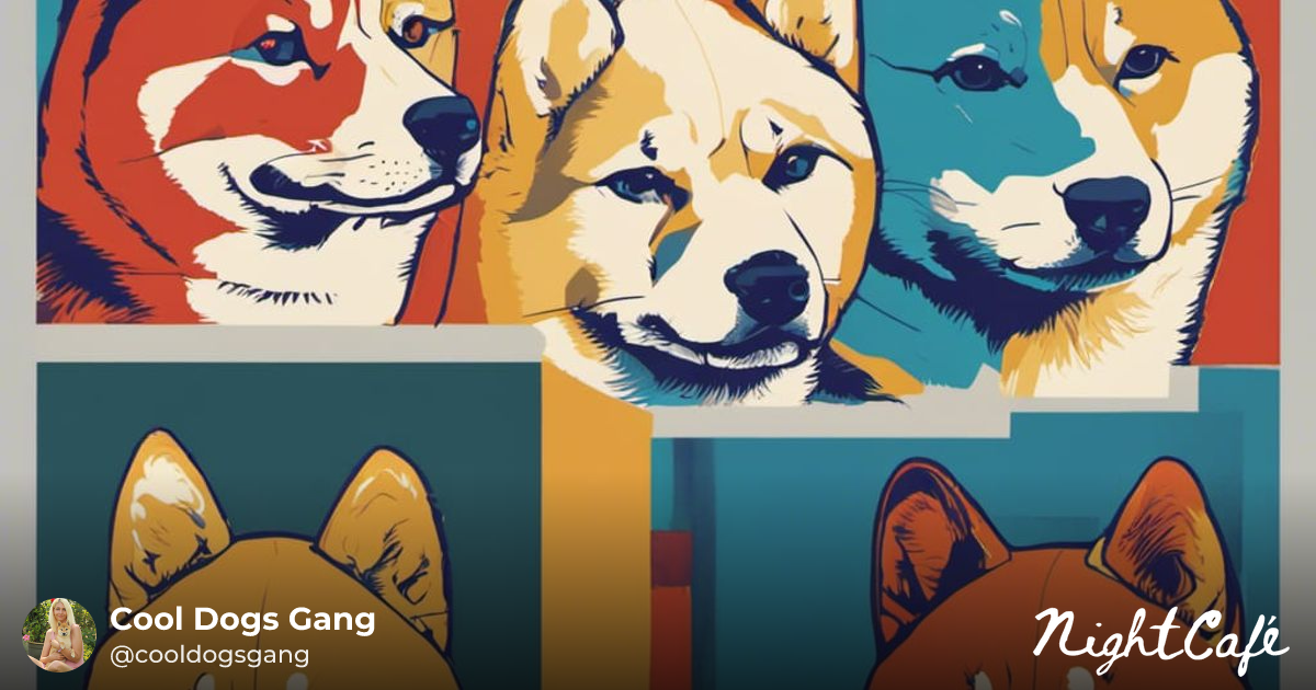 The gang - Shiba Inu in Pop Art Style