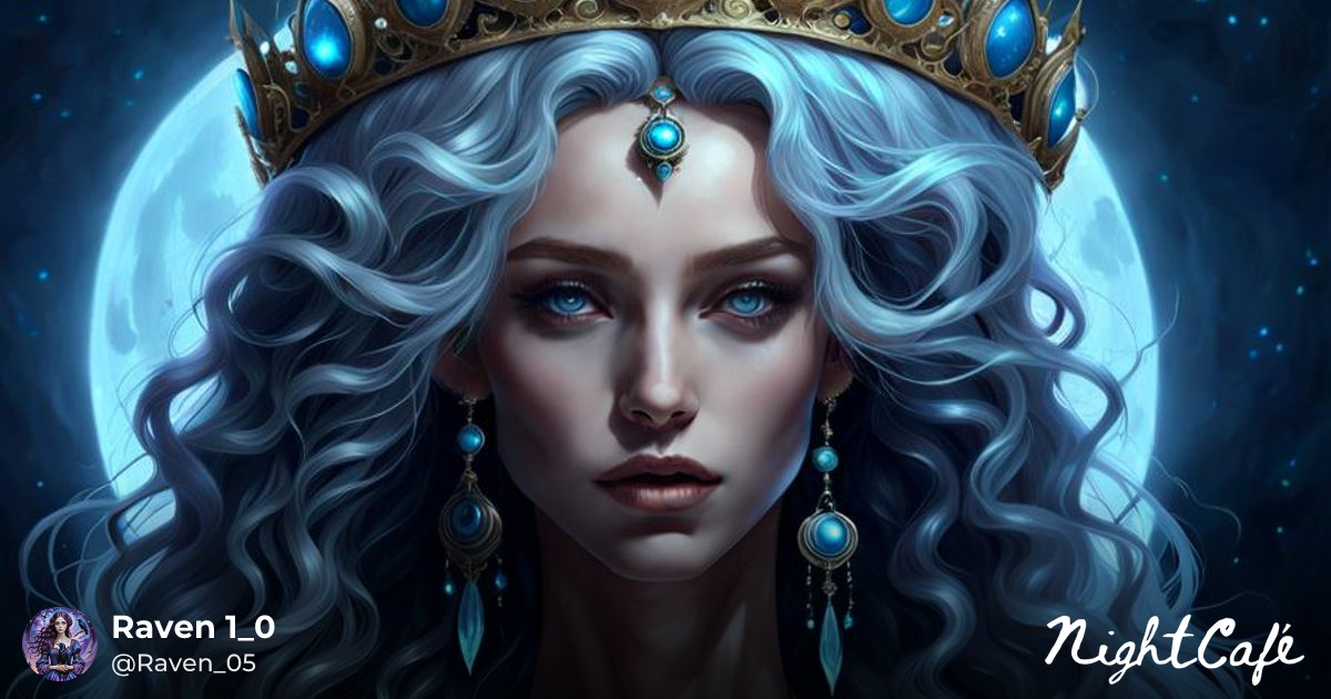 Moon Queen - Renaissance Moon Goddess in Bioluminescent Dre...