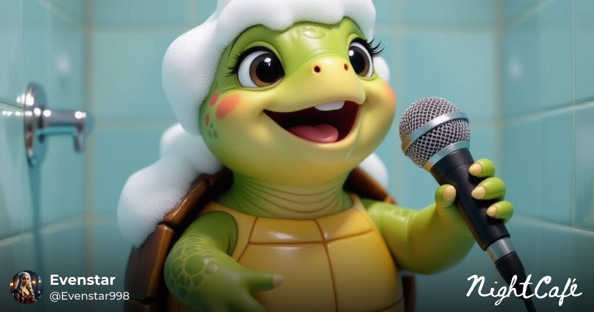 Singing turtle in the shower