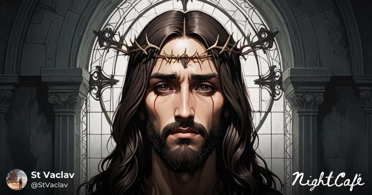 Gothic Horror Jesus: Dark Anime Antagonist - AI Art