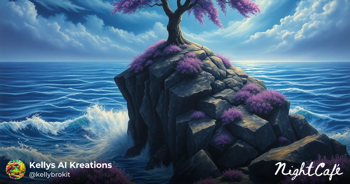 A serene nighttime landscape. A large, luminous mo... - AI Art