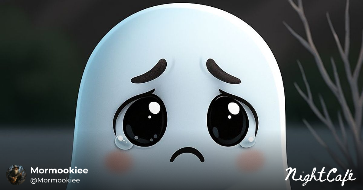 "I fell and got a boo-boo." - Adorable Sad Ghost with an Ouc...