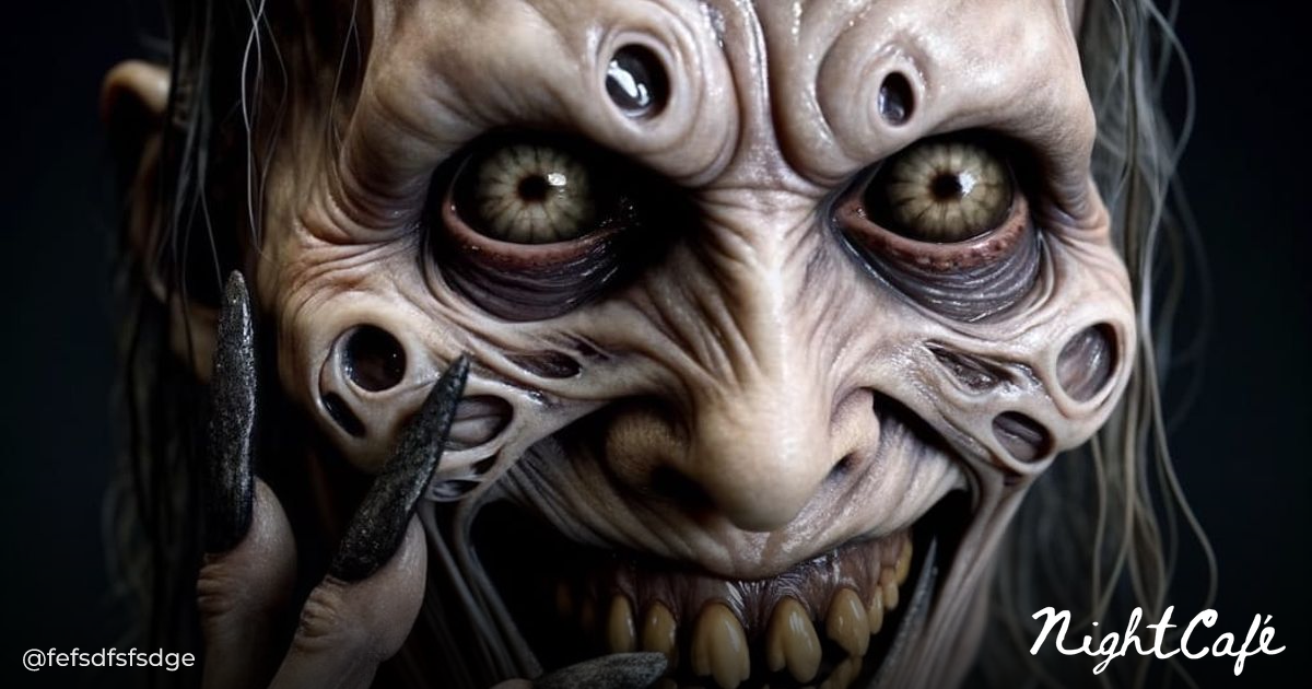 Disturbingly Grotesque Figure with Uneven Skin and... - AI Art