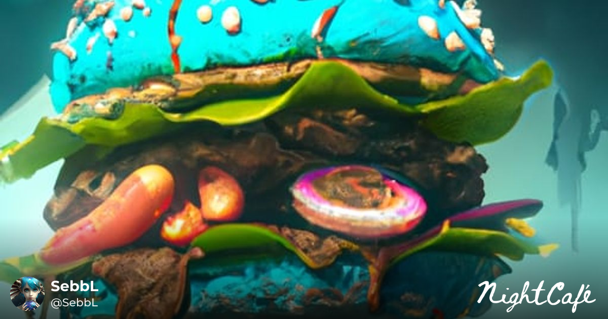 Little space burger... - Rotten Burger with Worms: Detailed...