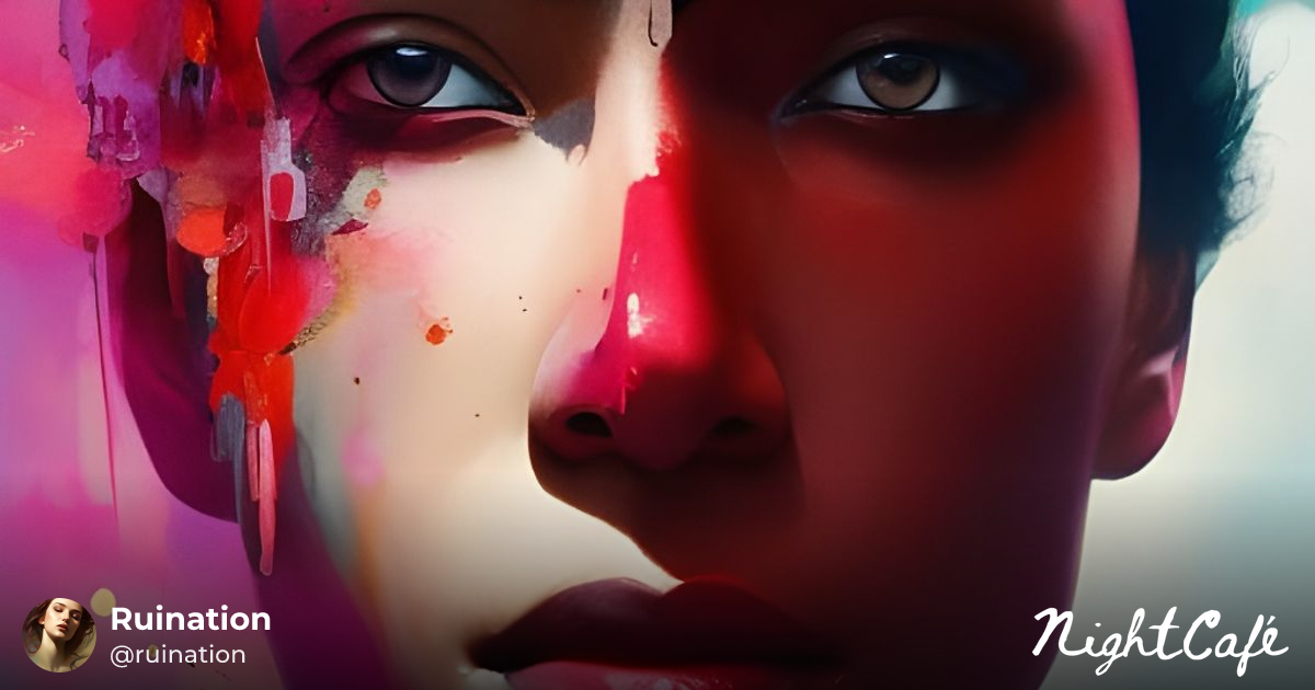 Beauty in Blood - Intricate Bloody Portrait, Cel-Shaded Matt...