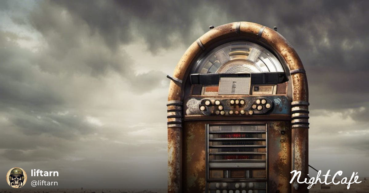 Abandoned jukebox - Post-Apocalyptic Jukebox Relic in Waste...