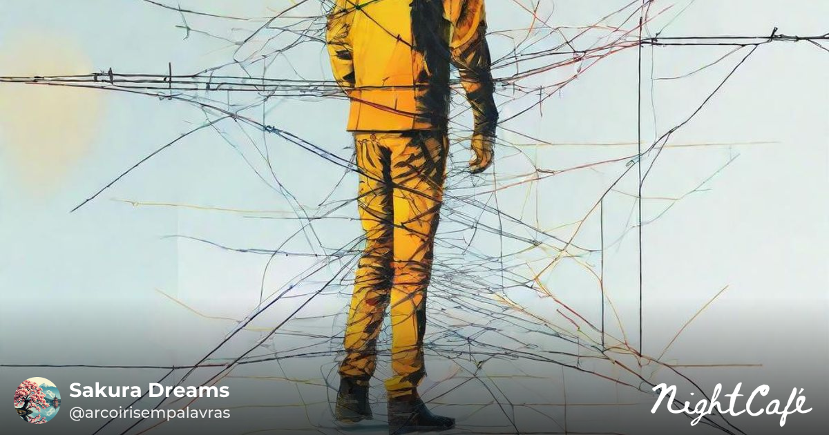 a tangled mess - Person Tangled in Barbed Wire: Pop Art Scr...