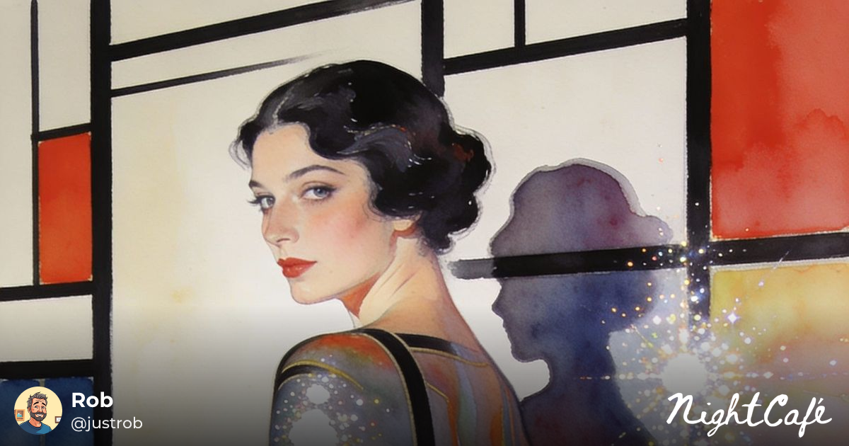 black lines trace her form / mondrian dreams in stardust / violet ghost ...