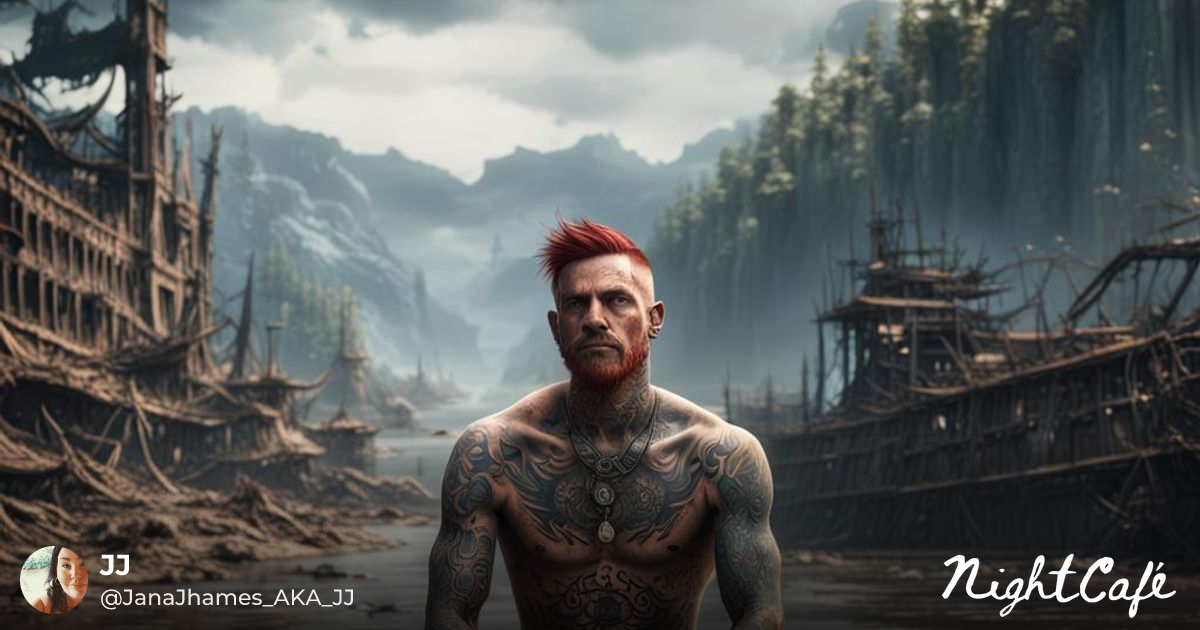 Post-Apocalyptic River Scene: Detailed Matte Paint... - AI Art