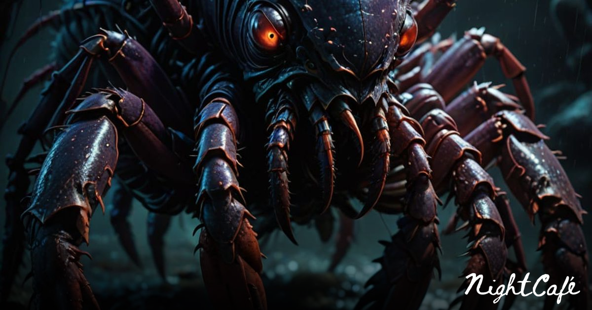 Darkwater Horror: Iridescent Monstrosity Emerges - AI Art