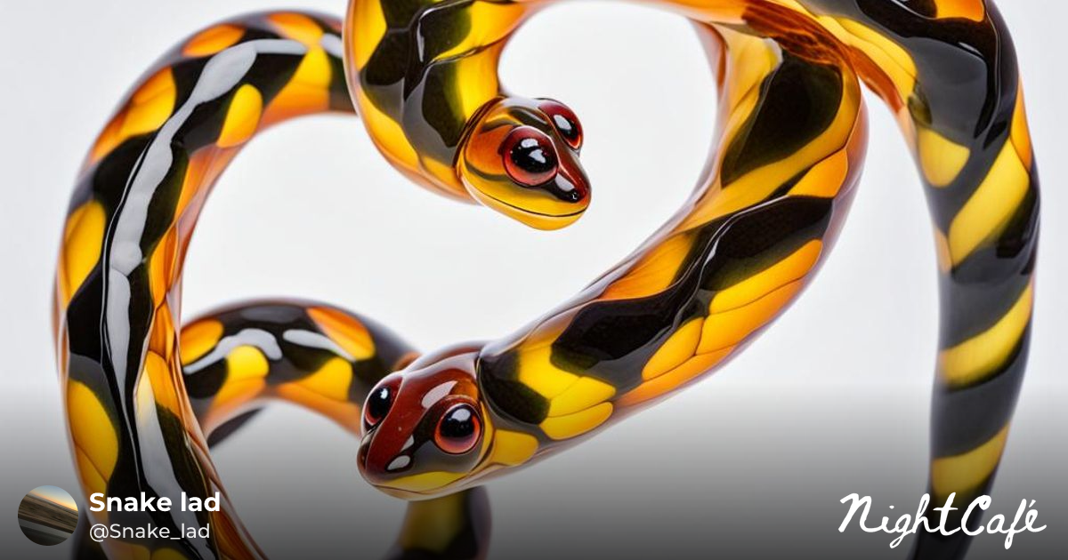 Glass honey snake - Translucent Glass Honey Snake Sculpture