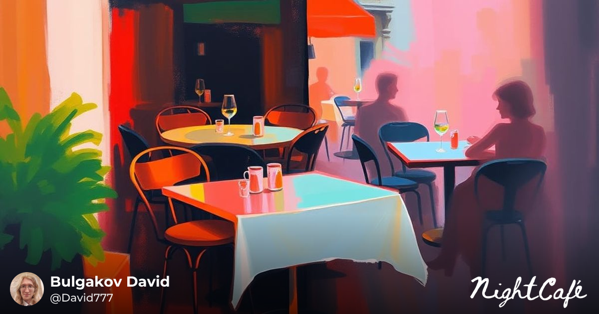 Abstract Paris Cafe Painting in Expressionist Styl... - AI Art