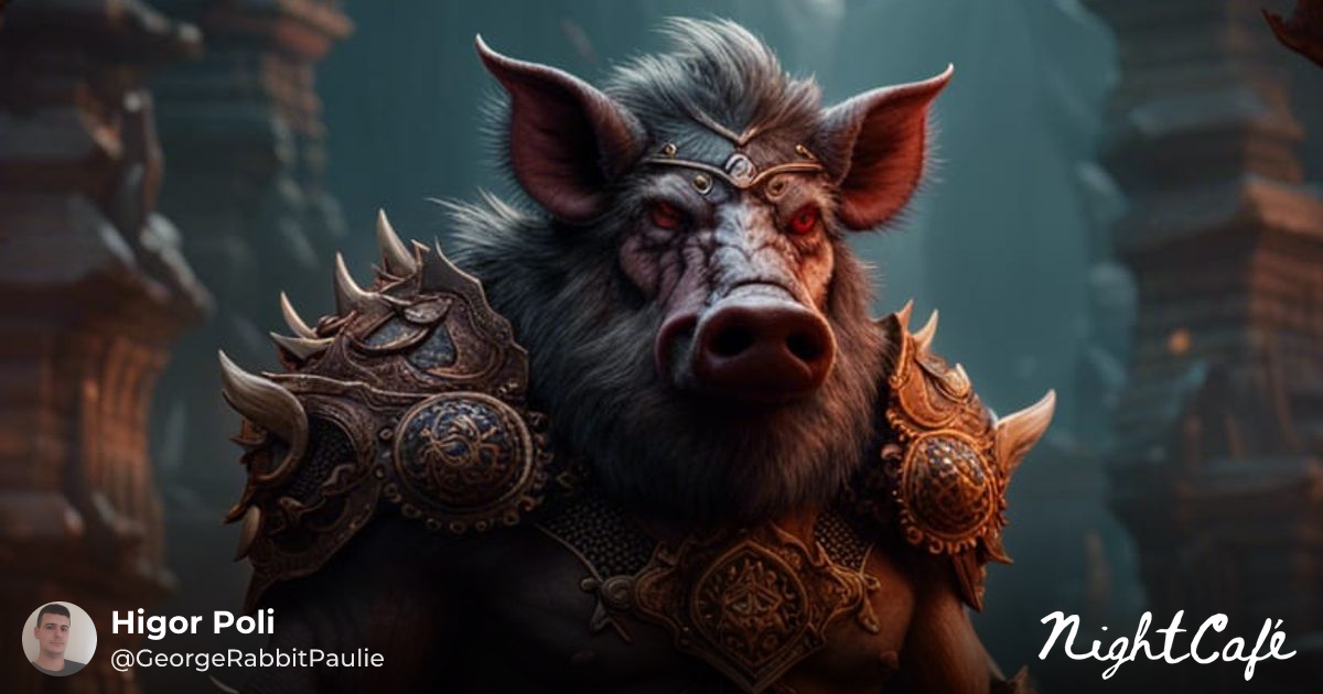 Boar Man - Detailed Matte Painting of a Fantastical Boar Man