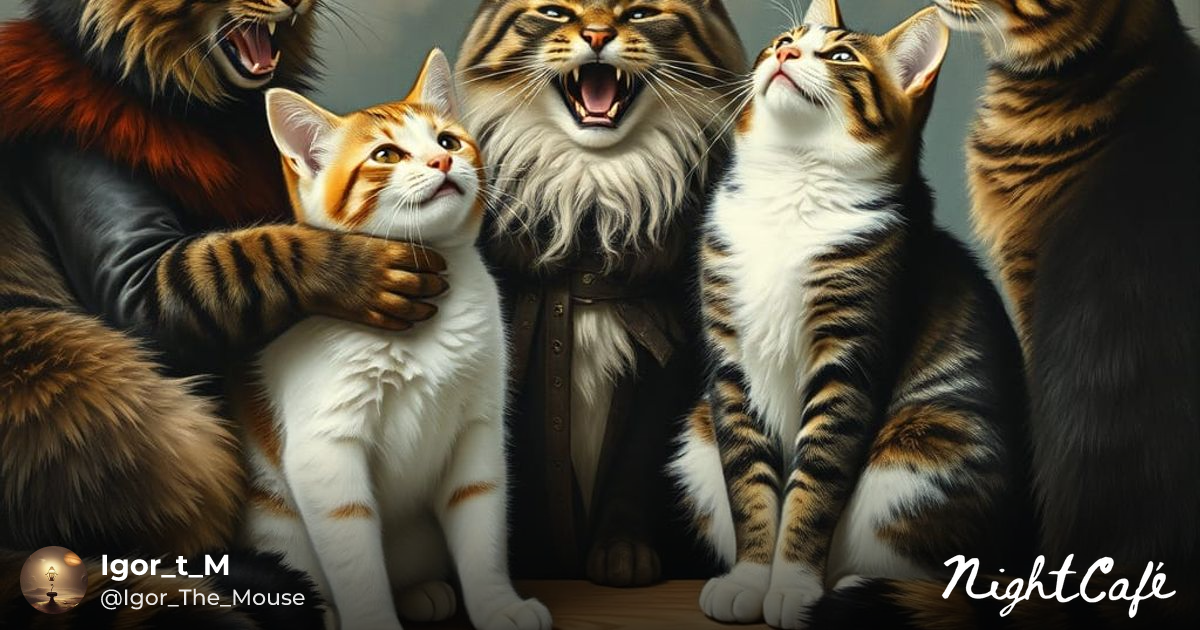 Cats Reacting to Copernicus and Bohr, in Classic S... - AI Art