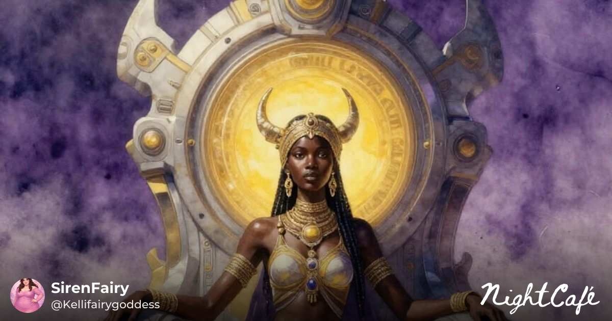 Futuristic East African Princess on Throne in Fogg... - AI Art