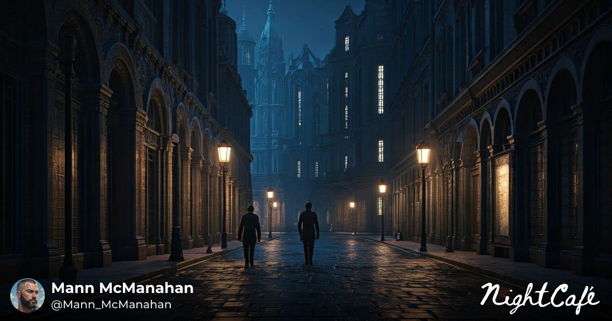 Epic Neo Gothic Cityscape Under Starry Night Skies - AI Art