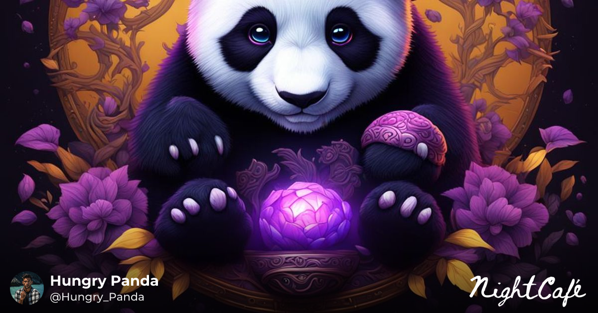 Mystic Panda! - Cute Panda Portrait in Dark Fantasy Style