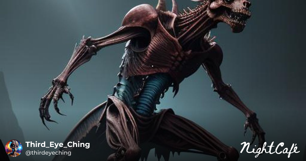 Mutated Quadruped Creature with Translucent Skin - AI Art