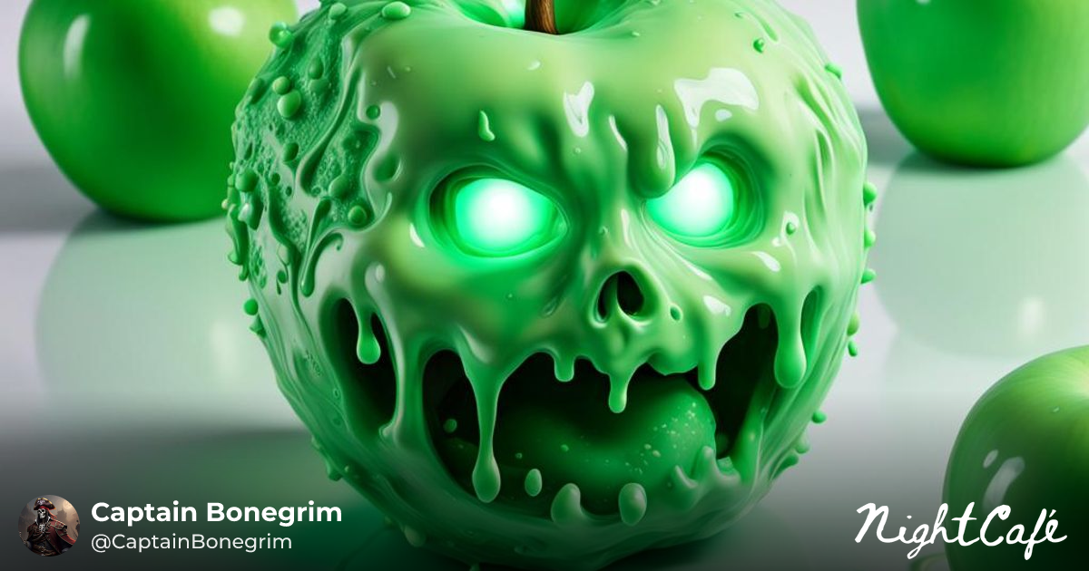 Toxic Apple - Detailed Poison Apple with Glowing Slime