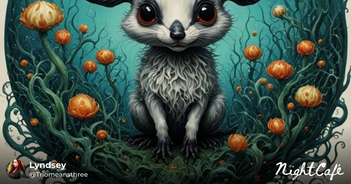 Cute Fuzzy Mouse in Alcohol Ink and Oil Paint - AI Art