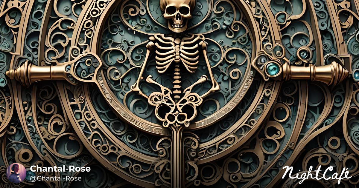 Skeleton key - Winged Skeleton Key Digital Sculpture in Surr...